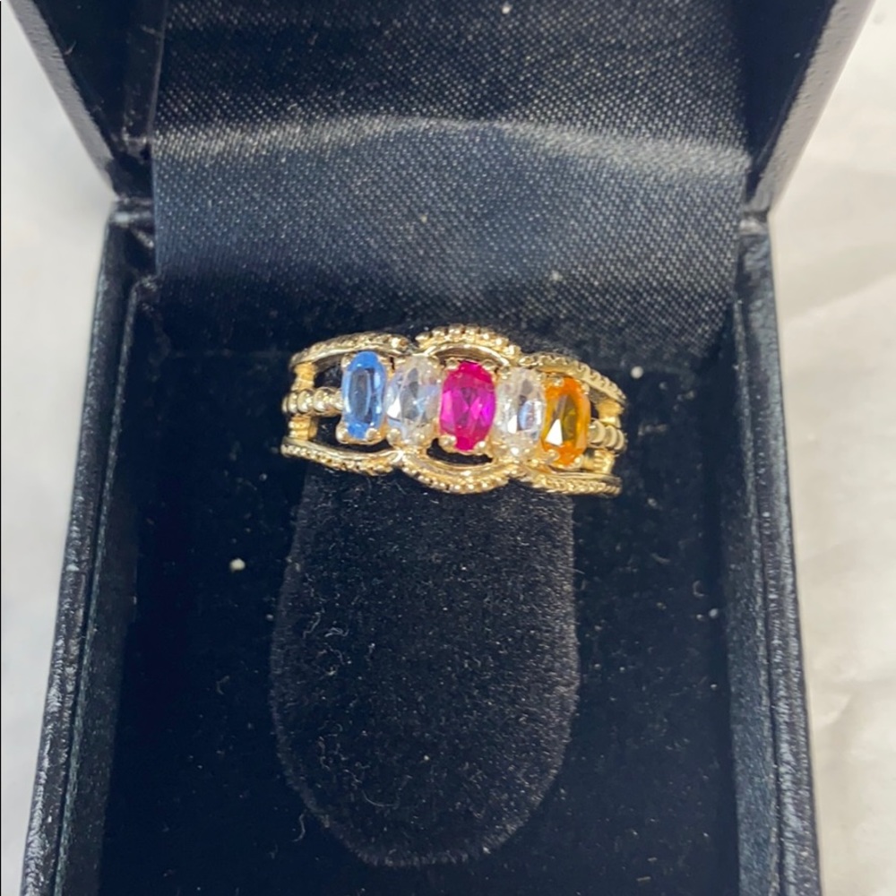 14k Gold Color Stone Ring - Gem